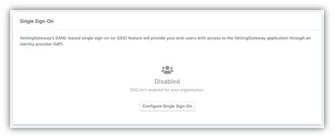 Single Sign On Vettinggateway