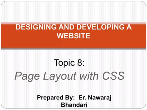 Page Layout With Css Pptx Web Design And Html Internet