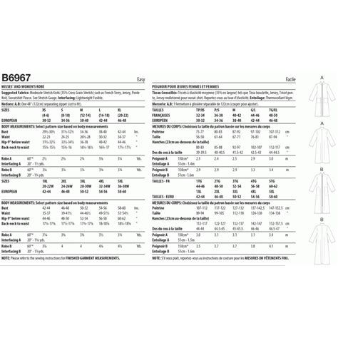 Butterick Sewing Pattern B6967 Misses And Womens Robe