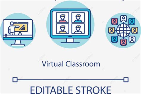 Virtual Classroom Concept Icon Digital Notion Workplace Vector Digital