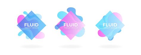 Fluid Background Set Abstract Graphic Design Elements Minimalistic Trendy Template Stock