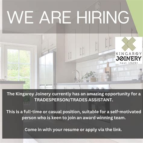 Were Hiring Tradesperson Trades Assistant Highly Motivated