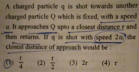 Answered A Charged Particle Q Is Shot Towards Another Charged Kunduz