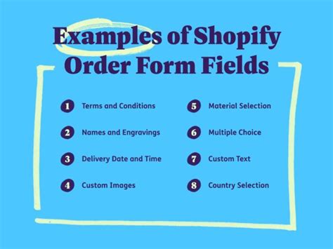 What Are Shopify Order Form Fields Types Examples And Product Options