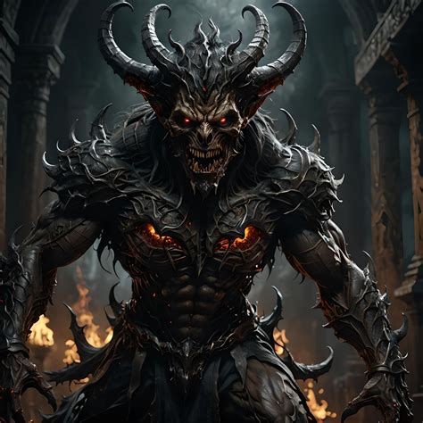 Terrifying image of an Demonic Entity, standing character, Scary, perfect composition ...