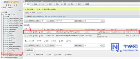 如何通过 Sql 查询语句添加 Wordpress 管理员账号 牛奇网