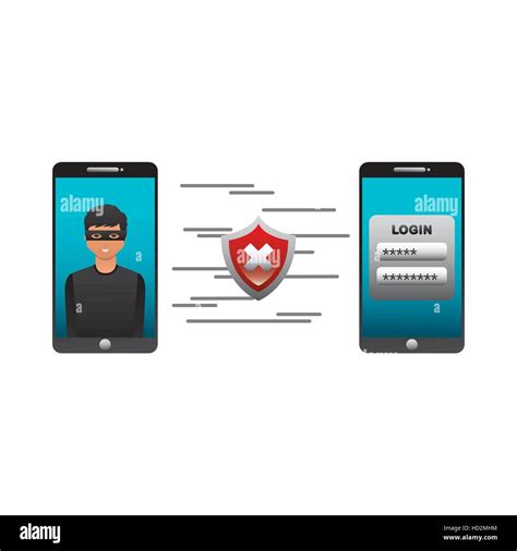 Cartoon Hacker Man On Smartphone Cut Out Stock Images Pictures Alamy