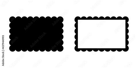 Scalloped rectangle shape and frame template Clipart image 素材庫向量圖 Adobe Stock