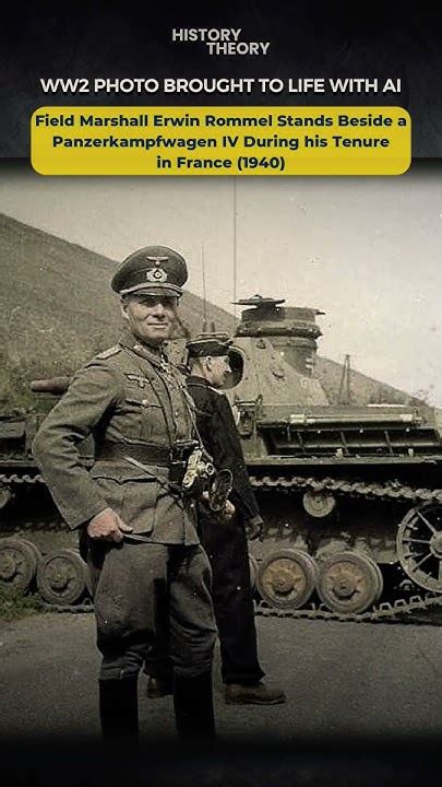 Ww2 Photo Brought To Life German Field Marshal Erwin Rommel Stands