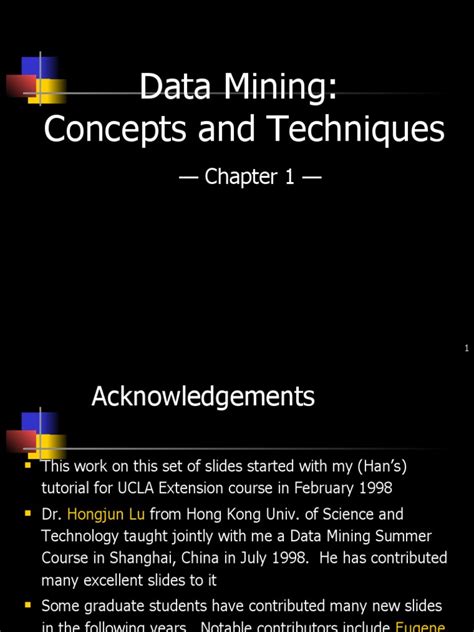 Data Mining Concepts And Techniques Chapter 1 Pdf Data Mining Databases