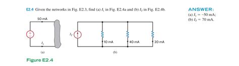 solved e2 4 given the networks in fig e2 3 find a i1 in