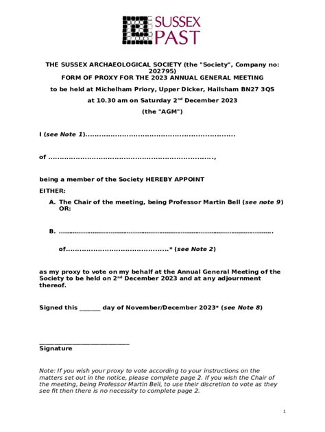 Of Proxy Voting Doc Template PdfFiller