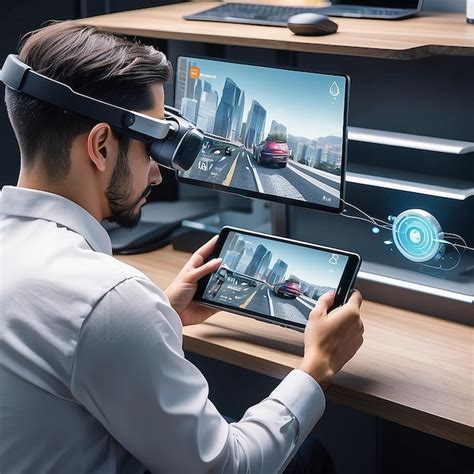 Person Using Ar Technology In Their Daily Occupation Premium Ai Generated Image