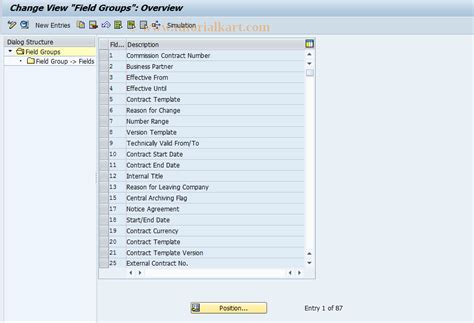 CACS CSC SAP Tcode CSC Control Field Groups