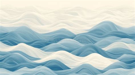 Serene Ocean Wave Texture Seamless Blue And Ivory Abstract Background For Design And Creative