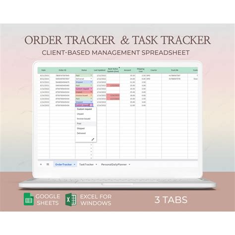 Order Tracker Spreadsheet Order Tracking Excel Template Shipment Tracking Sales Order