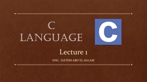 C Language Lecture 1 Pdf