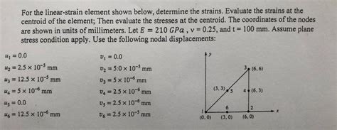 Solved For The Linear Strain Element Shown Below Determine Chegg