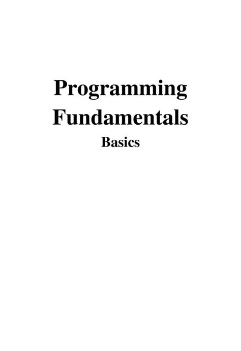 Programming Fundamentals C Basics Notes MyPrivateTutor UAE