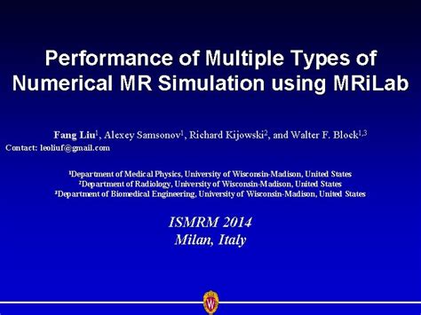 Performance Of Multiple Types Of Numerical Mr Simulation