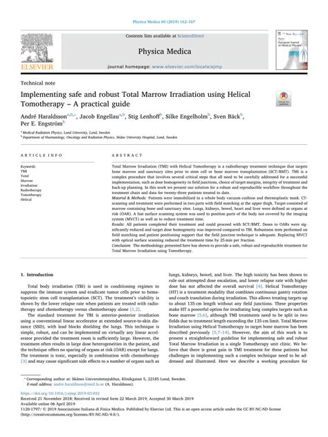 Pdf Implementing Safe And Robust Total Marrow Irradiation Using Helical Tomotherapy A