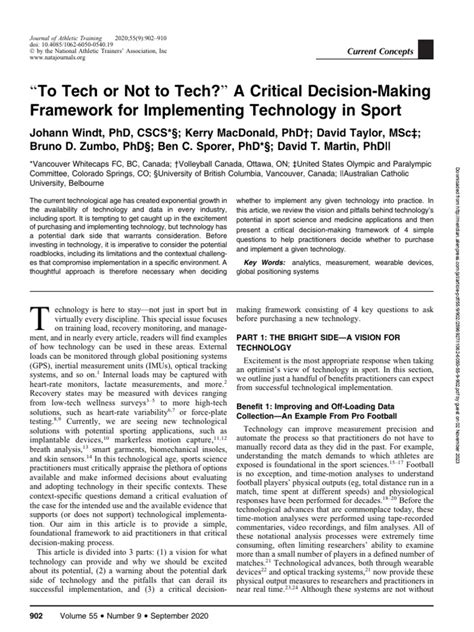 To Tech Or Not To Tech A Critical Decision Making Framework For Implementing Technology In
