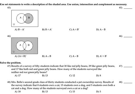 Solved Use Set Statements To Write A Description Of The