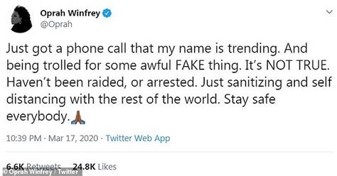 Oprah Winfrey Debunks Fake News That She Has Been Arrested For Sex