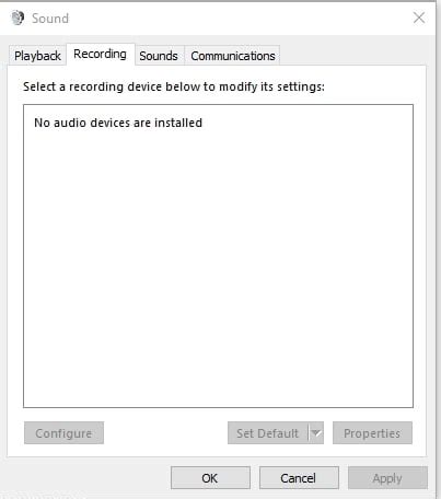 Problem No Audio Devices Are Installed Solved Windows 10 Forums