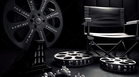 완벽한 영화 감상을 위한 필수 아이템 3d 필름 릴 팝콘 클래퍼 보드 극장 좌석 배경 아이 배경 3d 아이 배경 감상 배경 이미지 Hd 아이 3d 아이