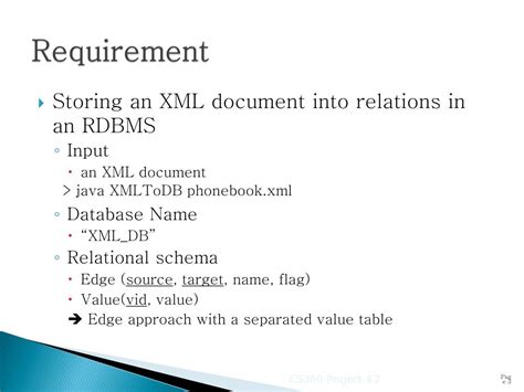 Ppt Cs360 Project 2 An Xml Storing And Querying System Powerpoint