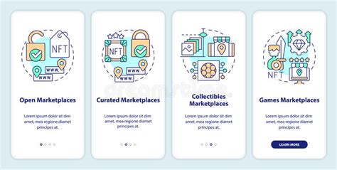 Nft Marketplace Categories Onboarding Mobile App Screen Stock Vector Illustration Of