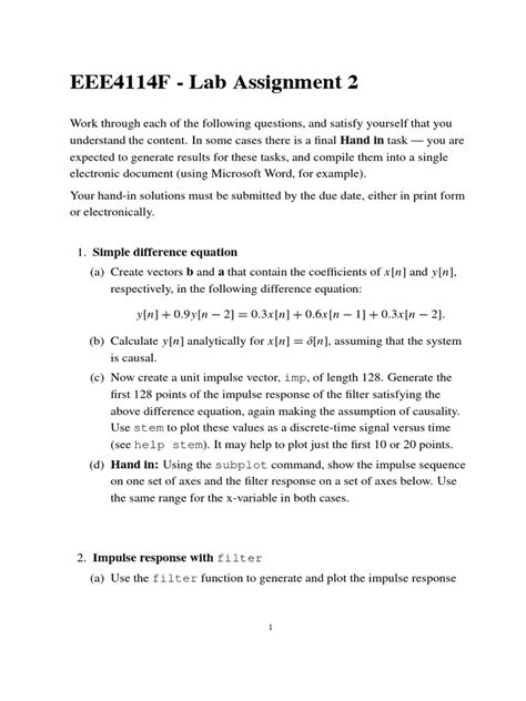 Dsp Lab 2rt Pdf Recurrence Relation Applied Mathematics
