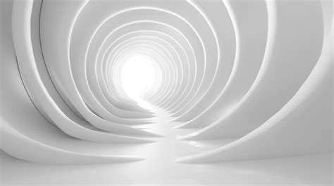 White Abstract Tunnel With Light And Shadow In Futuristic Modern Design Featuring Minimalist Art