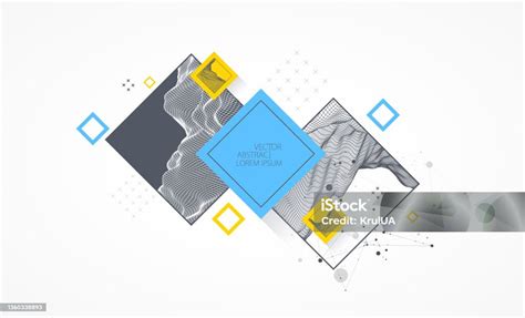 평방 의 현대 과학 또는 기술 요소 트렌디 한 추상적 인 배경 표면 그림입니다 벡터 와이어 프레임 모델에 대한 스톡 벡터 아트 및 기타 이미지 와이어 프레임 모델 풍경