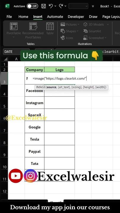 logo in excel excelwalesir excel ytvideoshorts shortvideo