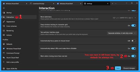 windows terminal allows turn on or off the do you want to close all