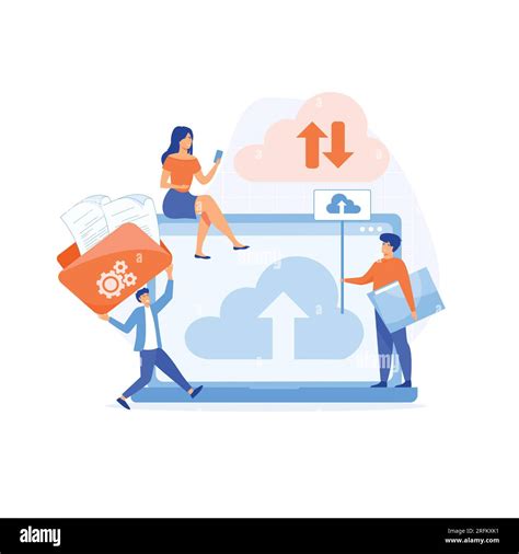 Cloud Server Storage Concept Team Administrator And Developer Working With Computer Monitor