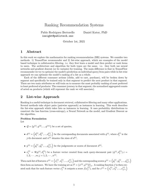 My Publications Ranking Recommendation System Page 1 Created With