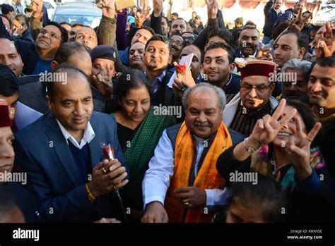 Shimla India December 21 Party Leaders And Workers Welcoming The