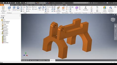 transfer fork autocad inventor tutorial unisa cad161s emo1601