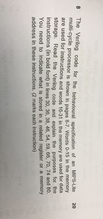 Solved 8 The Verilog Code For The Behavioural Specification