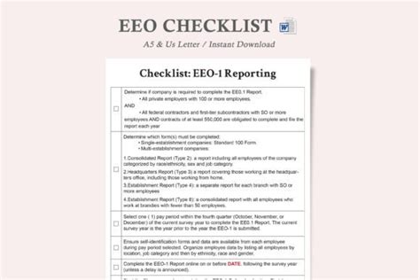 Eeo Checklist Compliance Templates Graphic By Watercolortheme Creative Fabrica