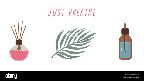 Meditation Time Set Hand Drawn Elements Collection Aromatic Diffuser