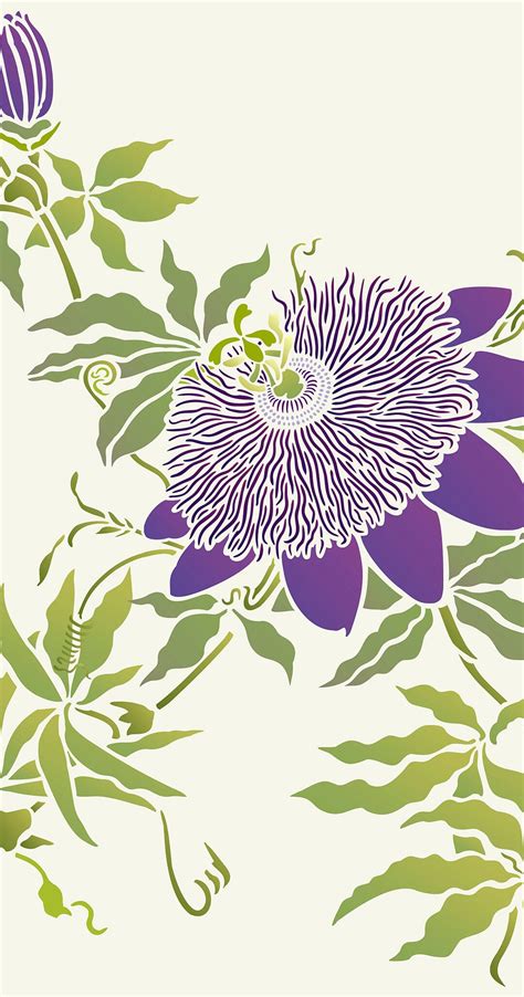 Oversize Very Large Passion Flower Stencil © Etsy