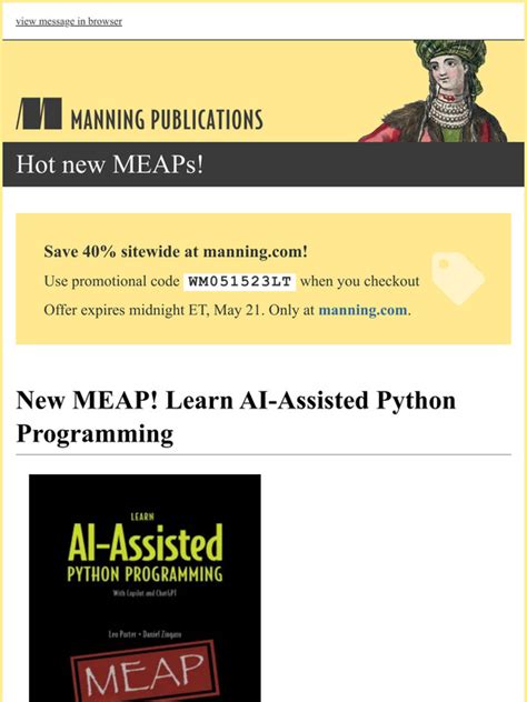 Manning Publications New Meaps Learn Ai Assisted Python And Ace The