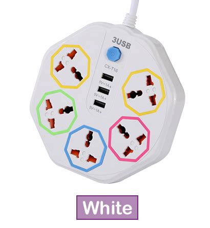 Power Strip 3 Universal Socket With 6 USB Output 2m USB Power Strip Socket Uk Extension Plug