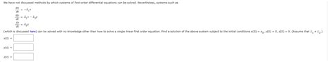 Solved We Have Not Discussed Methods By Which Systems Of Chegg