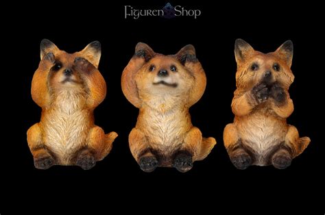 Fox Figures Set Of 3 No Evil