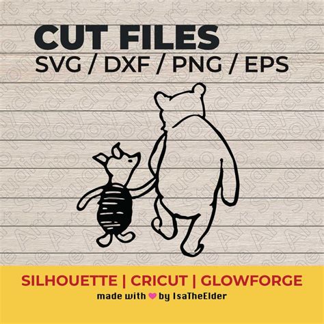 Classic Winnie The Pooh Svg Dxf Png Digital Download Cut Files For